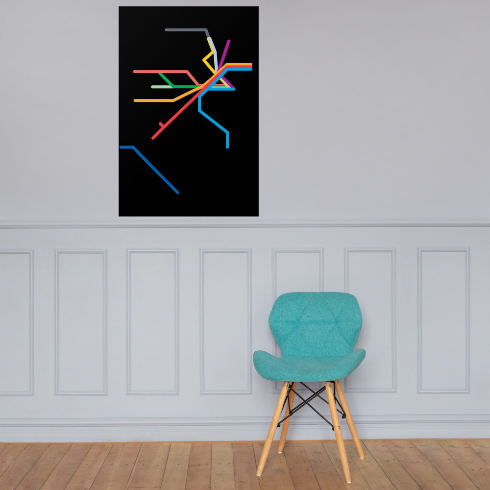 New Jersey Rail Map Poster Prints – Northeast Cords