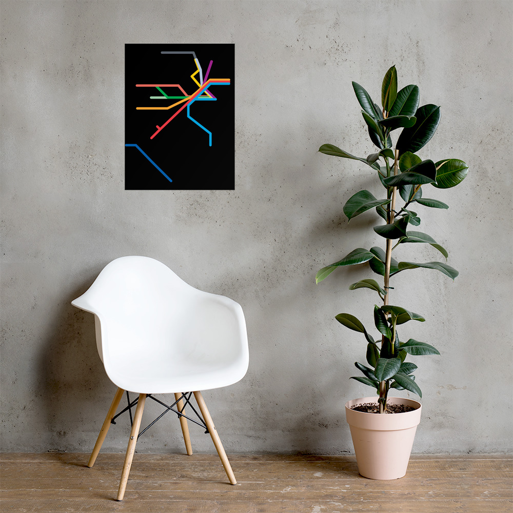 New Jersey Rail Map Poster Prints – Northeast Cords